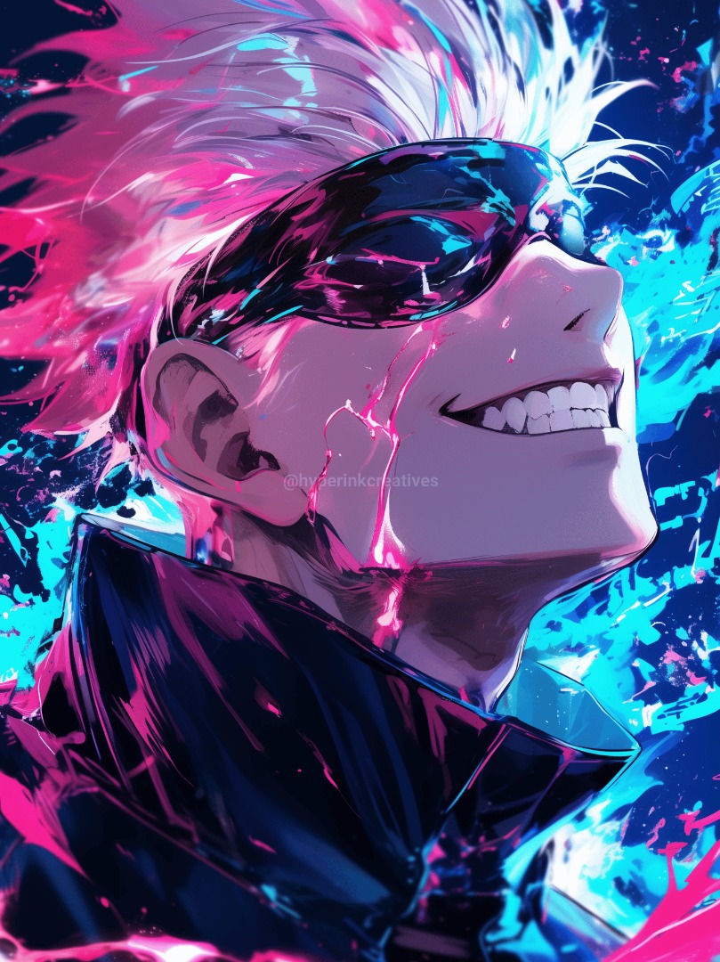 Gojo Satoru Metal Print | HD Anime Wall Art | Premium Metal Poster ...