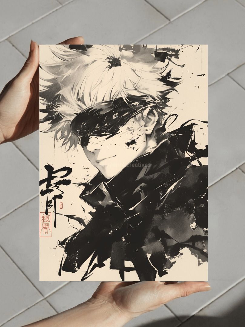 Gojo Satoru Metal Print | HD Anime Wall Art | Premium Metal Poster ...