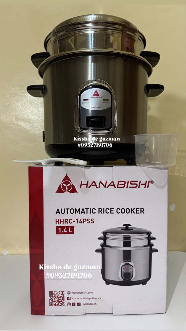 Hanabishi HHRC 14PSS Rice Cooker (1.4L) Stainless Steel Body, TV & Home ...
