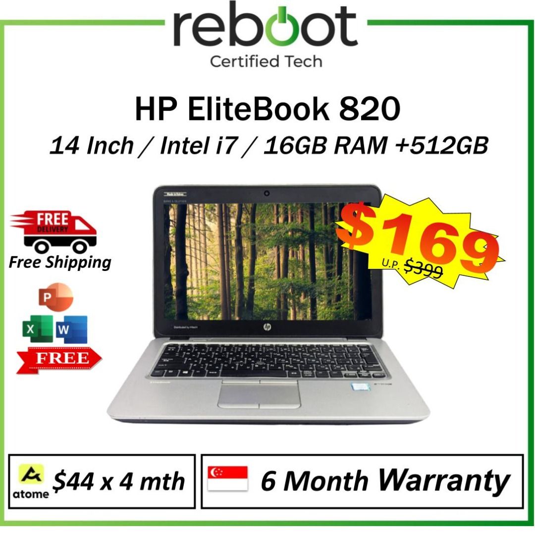 HP Elitebook 820 Laptop - 14 inch - Intel i5 - Up to 16GB RAM & 512GB ...