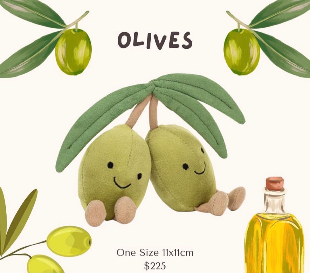 Jellycat olives, 興趣及遊戲, 玩具 & 遊戲類 - Carousell