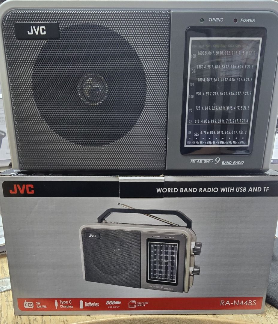 JVC RA-N44BS WORLD BAND RADIO WITH USB AND TF, Audio, Portable Music ...