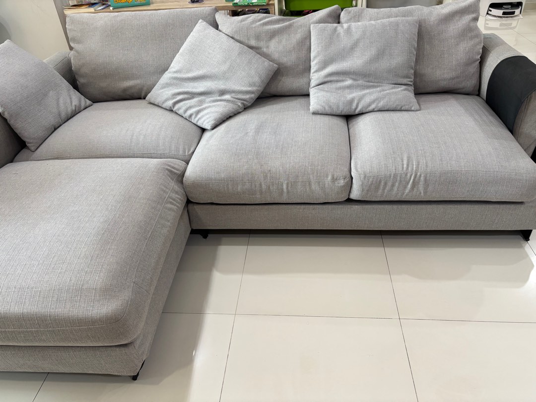 L Shape Sofa -3 seaters (2.4m long), Furniture & Home Living, Furniture ...