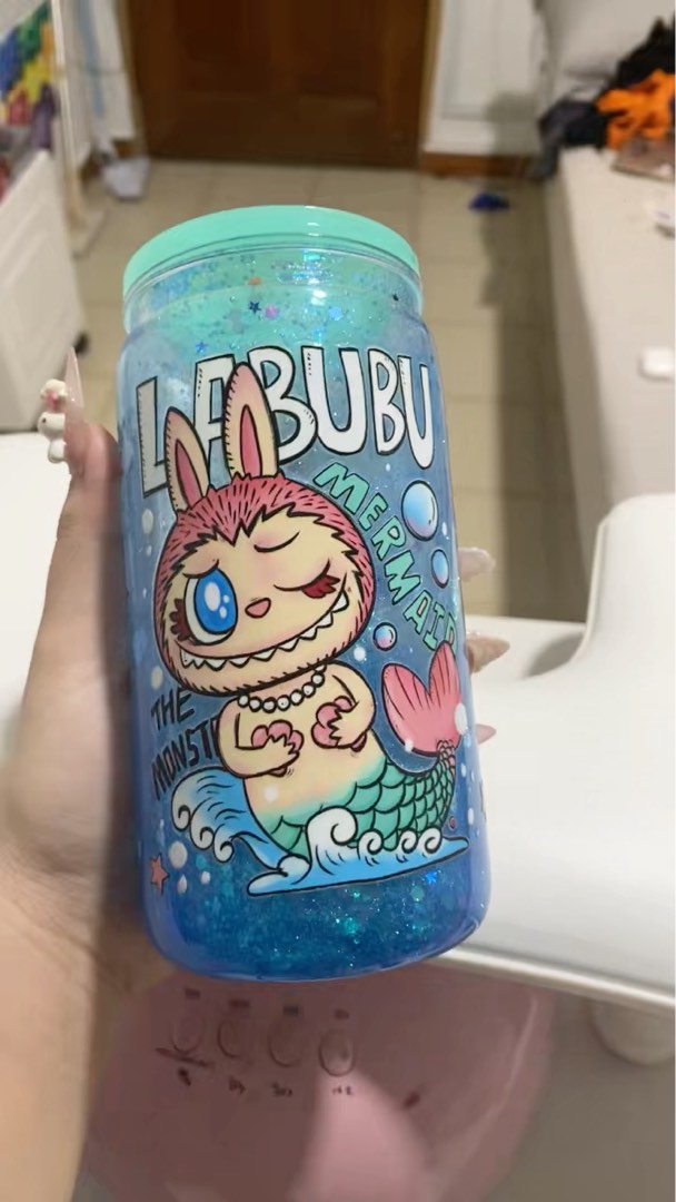 Labubu Mermaid Snowglobe cup , Hobbies & Toys, Stationery & Craft ...