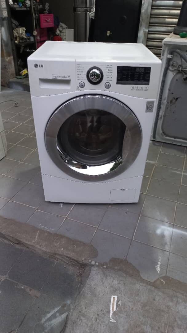 LG DD inverter front load hot washer 8kg fully automatic washing machine mesin basuh, TV & Home ...