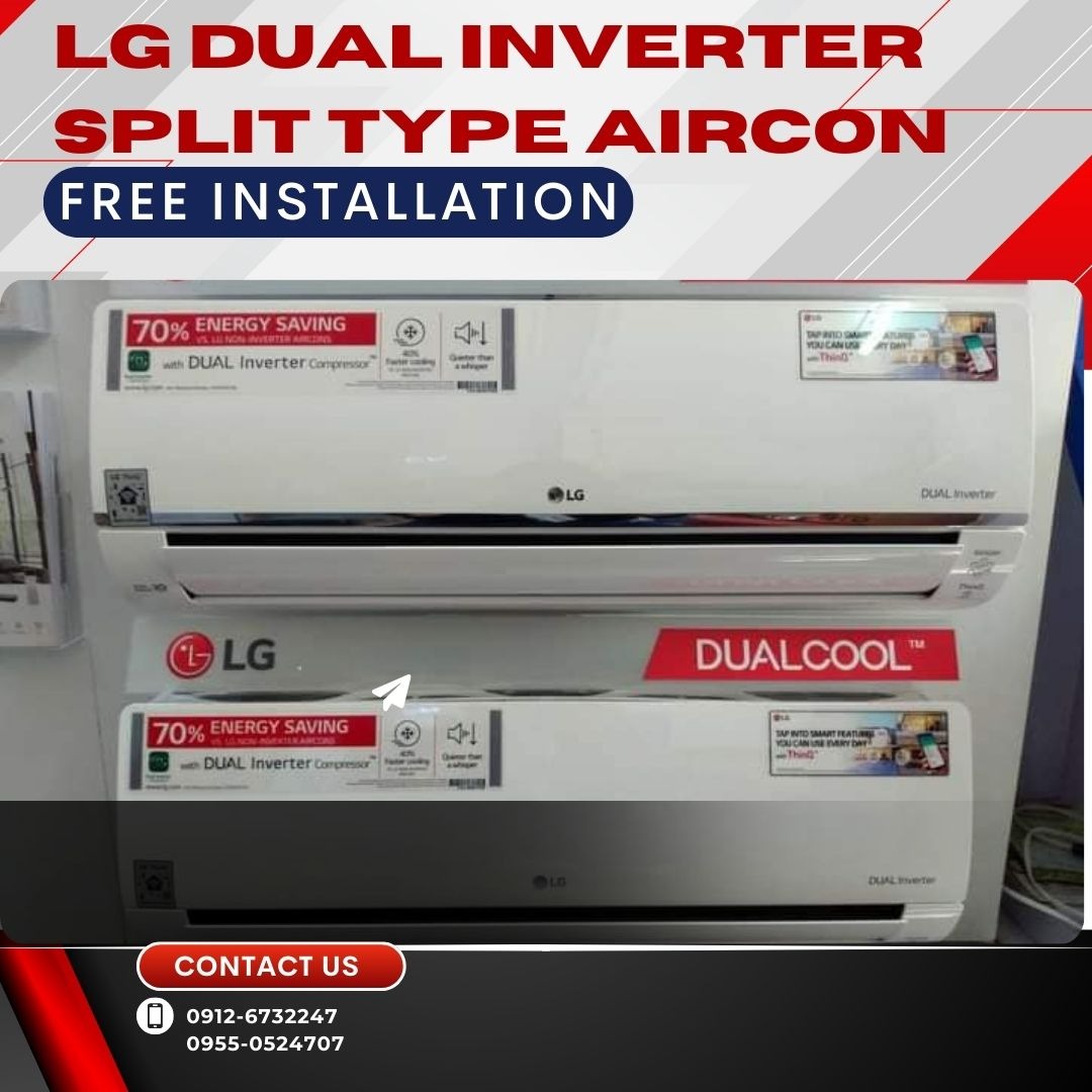 LG DUAL INVERTER SPLIT TYPE AIRCON FREE INSTALLATION, TV & Home ...