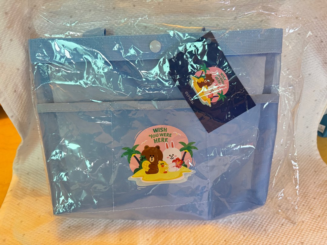 《全新》LINE FRIENDS 熊大 Brown & Connie 網狀提袋, 書籍、休閒與玩具, 文具、藝術、手工藝, 文具、上學用品在旋轉拍賣