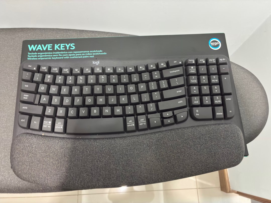 Logitech Wave Keys Keyboard | ergonomic, Bluetooth wireless with wrist ...
