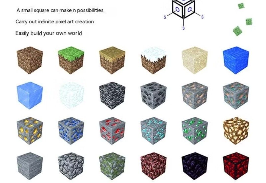 Minecraft Magnetic Blocks - 2x2CM Magnetic Toy, Kids' Building Block ...