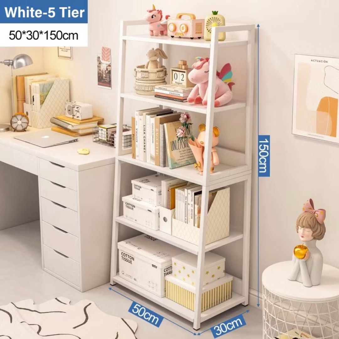 Multilayered Desk Side Shelf | Office Table Side Bookcase | Ladder ...