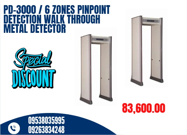 PD-3000 / 6 zones pinpoint detection WALK THROUGH METAL DETECTOR ...