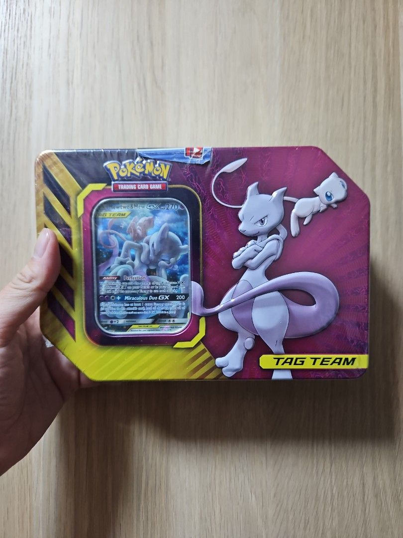Pokemon TCG Card Mewtwo & Mew Tag Team GX Tin MISB, Hobbies & Toys ...