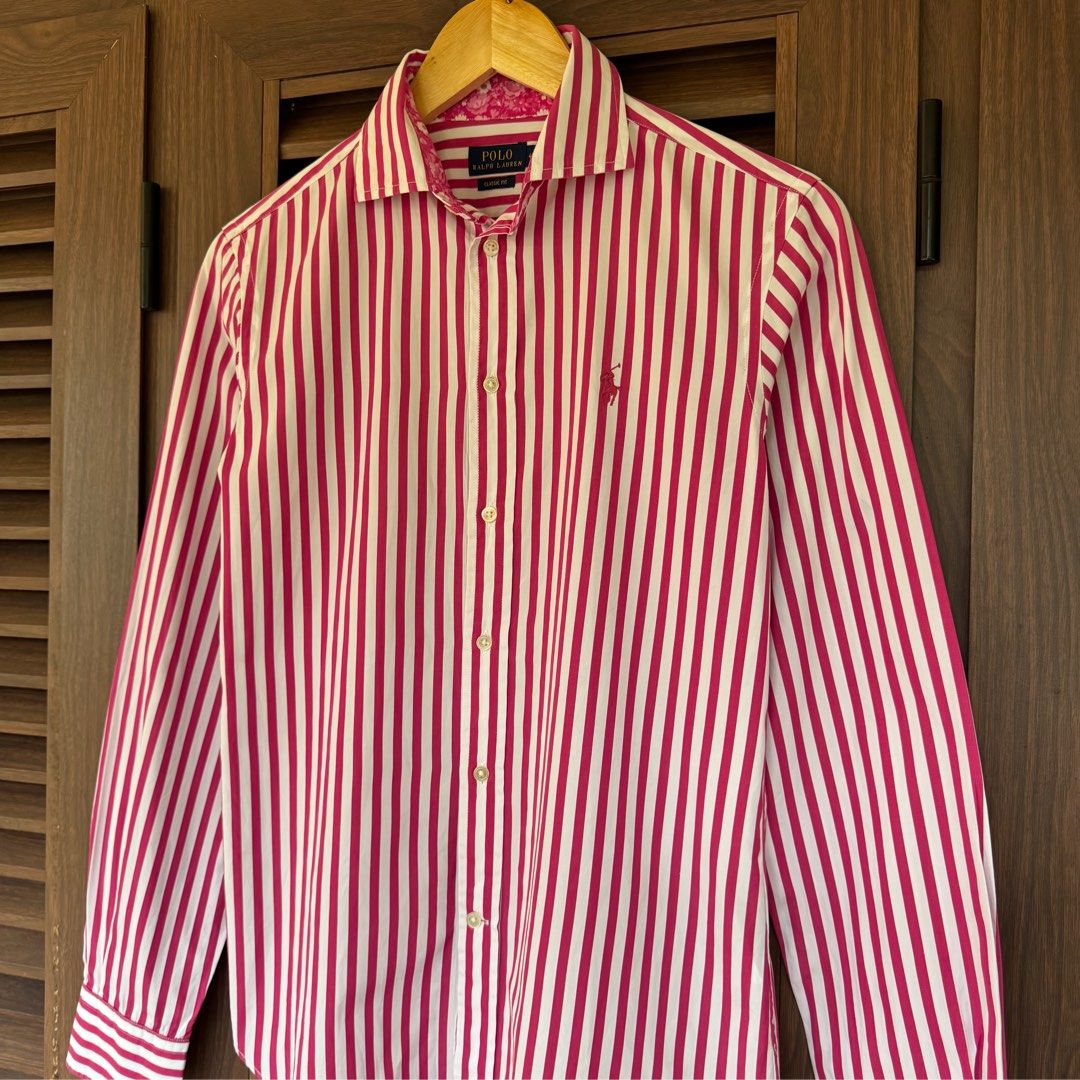 Polo Ralph Lauren Pink Flower, Women's Fashion, Tops, Shirts on Carousell