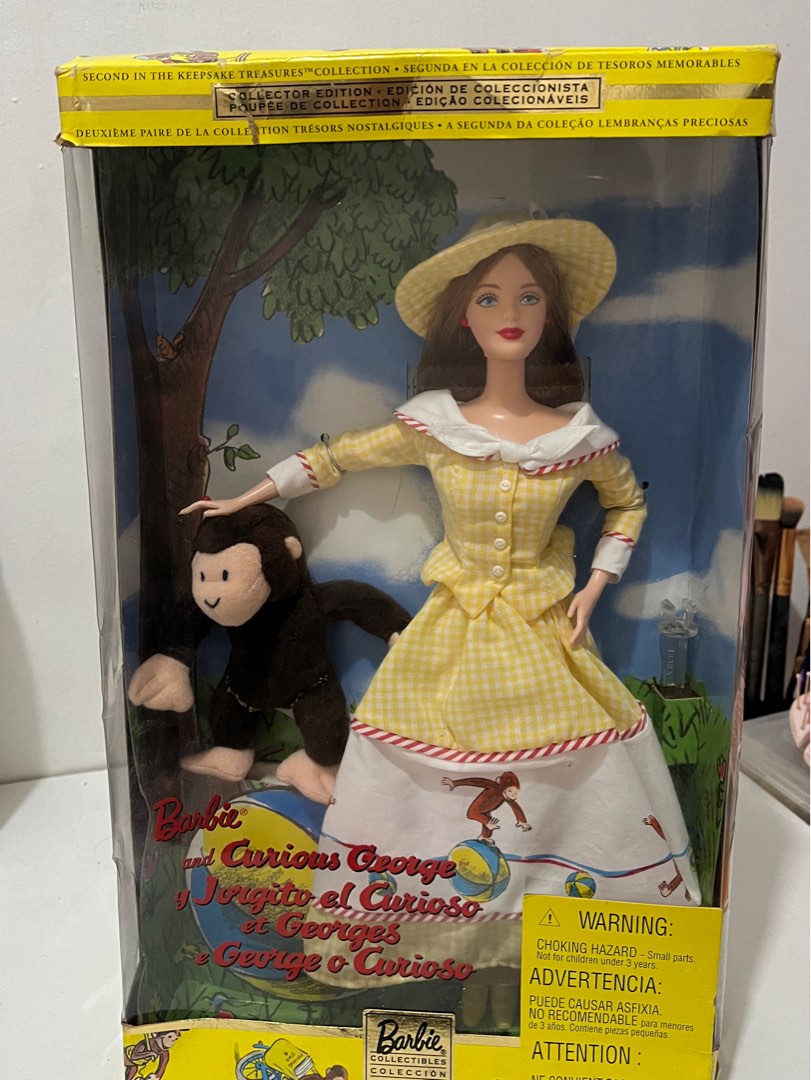 rare authentic barbie and curious george doll collector edition 2001 ...