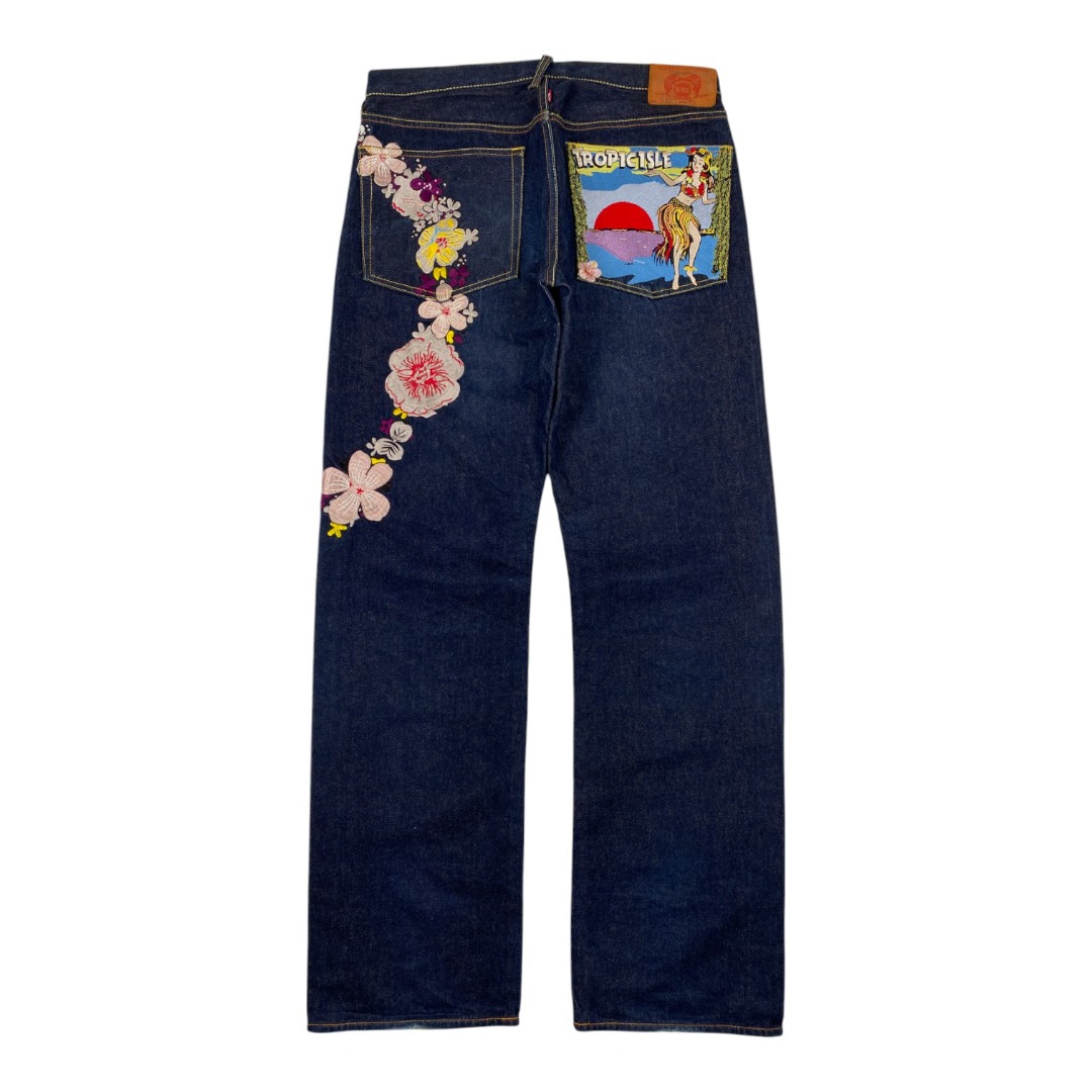 Red Monkey Company Lot 1002 Tropicisle Embroidered Selvedge Denim, Men ...