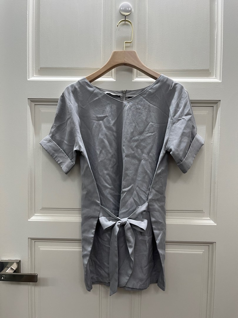 Ribbon Tie Blouse, Women's Fashion, Tops, Blouses on Carousell