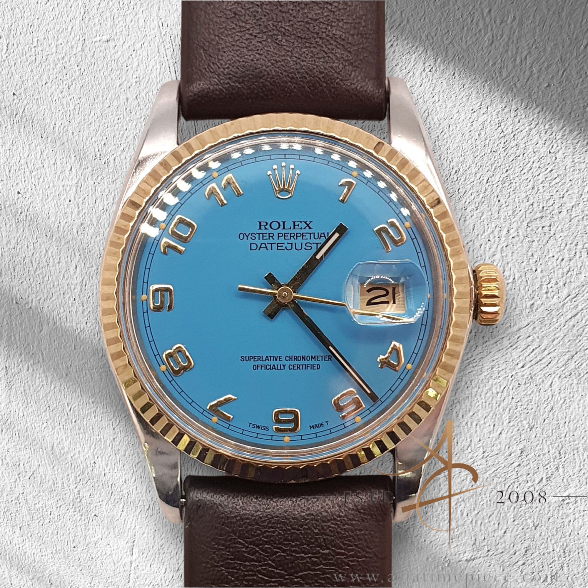 Rolex Datejust 16013 Custom Blue Dial Vintage Watch (1983), Luxury ...