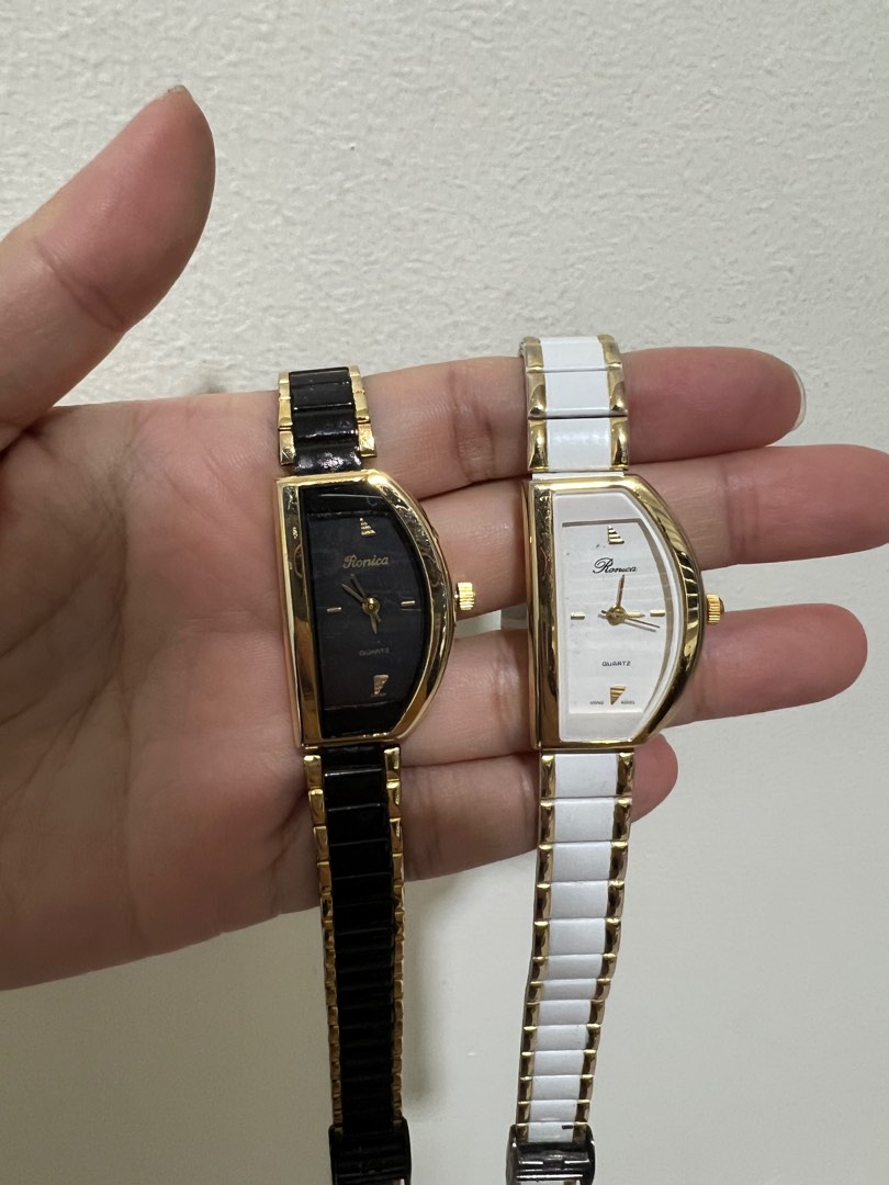 Ronica Half-Moon black/ white vintage watch, Women's Fashion, Watches ...