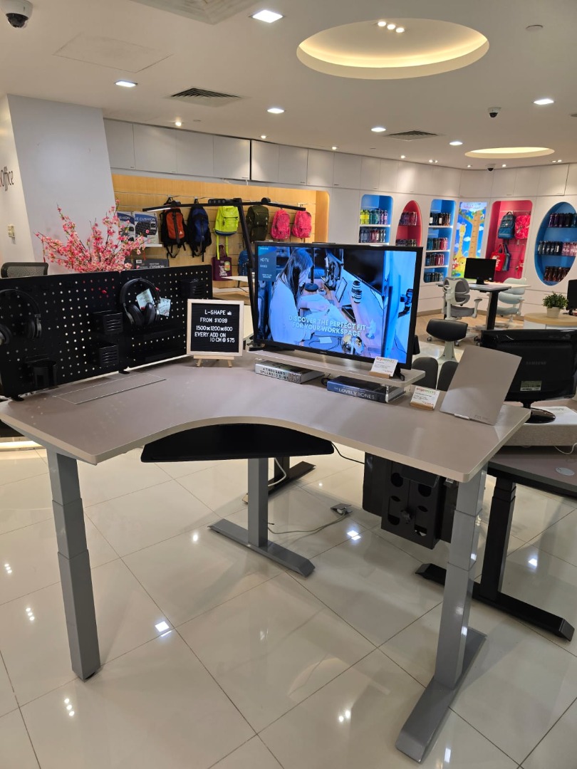 [SALE] L-Shaped Extended Standing Desk, MFC Tabletop, Furniture & Home ...