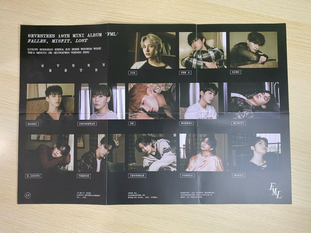 SEVENTEEN FML10th Mini Album Poster, Hobbies & Toys, Collectibles ...