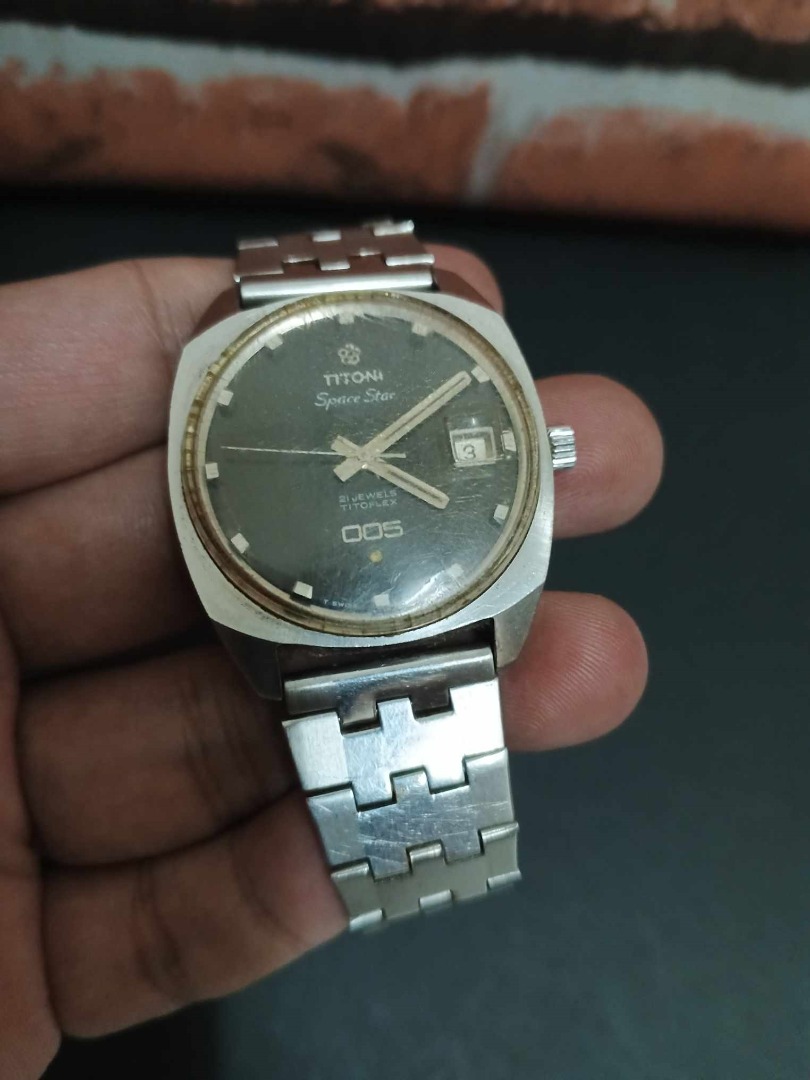 Vintage TITONI Space Star Titoflex 21 Jewels Swiss Watch, Men's Fashion ...