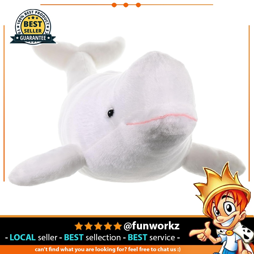 Wild Republic Beluga Whale Plush, Stuffed Animal, Plush Toy, Gifts for ...