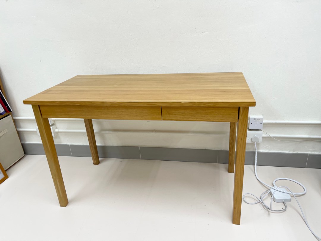 【原價$2180】MUJI 無印良品 oak desk with drawers 有櫃桶 橡木 書枱 工作枱 餐枱 table 日系 簡約 ...