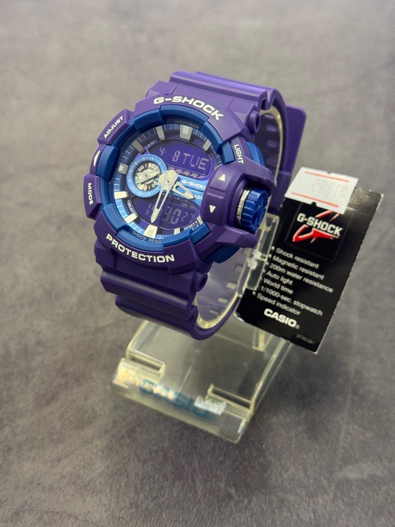 旺角門市 100%全新原裝有盒有說明書Casio G-SHOCK GA-400A-6 紫色 絕版款 極稀有 功能:計時/倒數/鬧鐘⏰/燈光/200米防水, 男裝, 手錶及配件, 手錶 ...