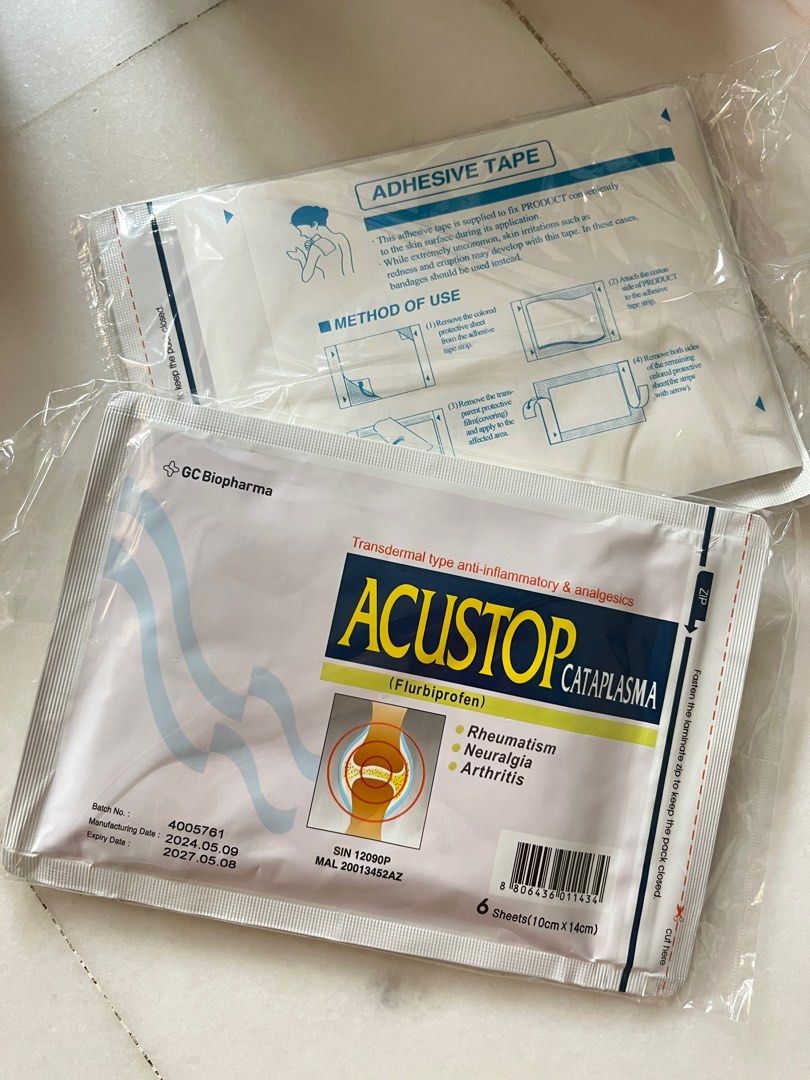Acustop Cataplasma 40MG (6 sheets/pack), Health & Nutrition, Medical ...