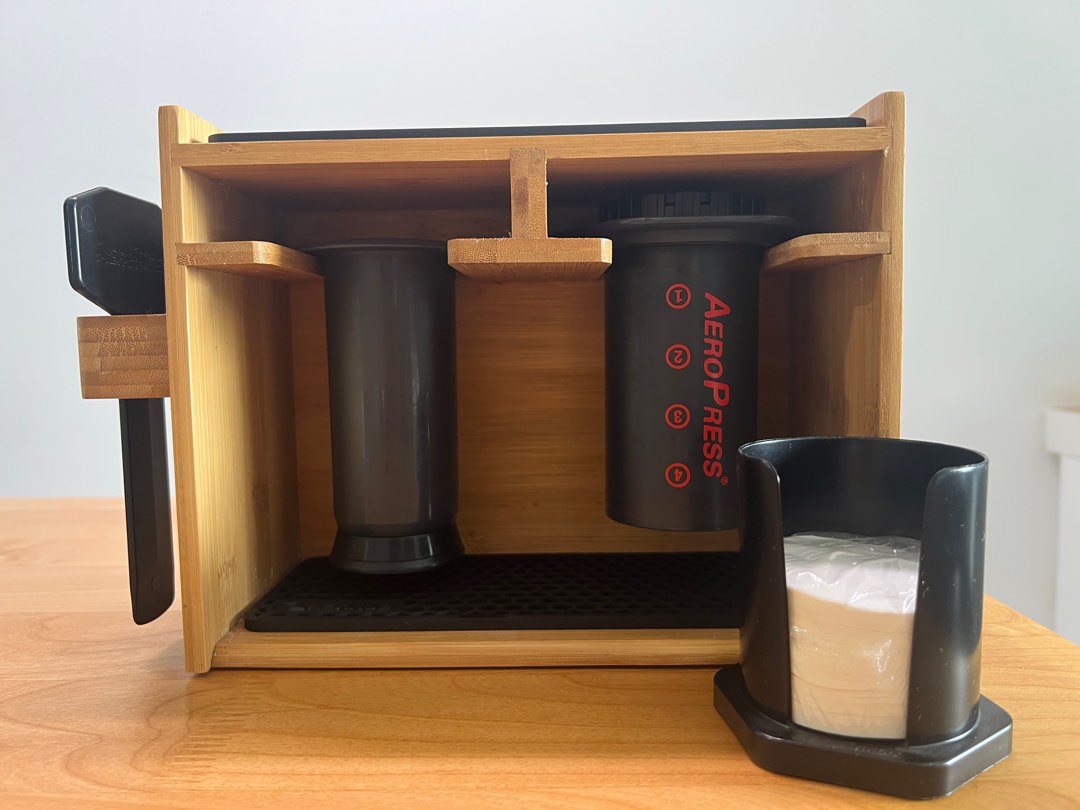 Aeropress Coffee Maker (Full set + Wooden Rack), Furniture & Home ...