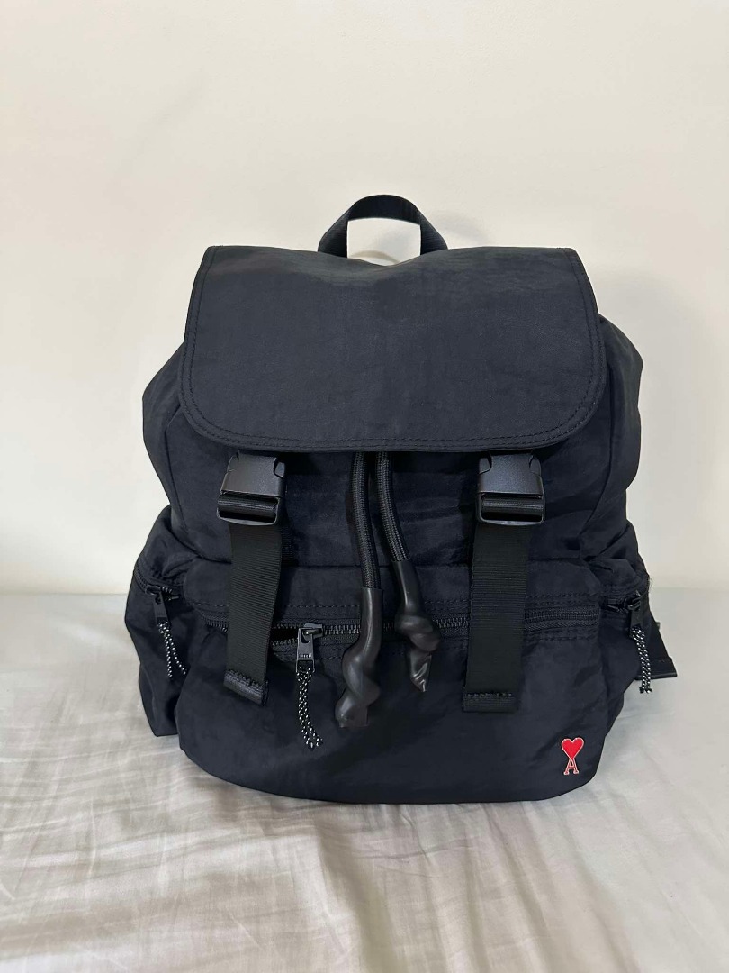 Ami paris backpack school travel bag USED. ripstop rivet water ...