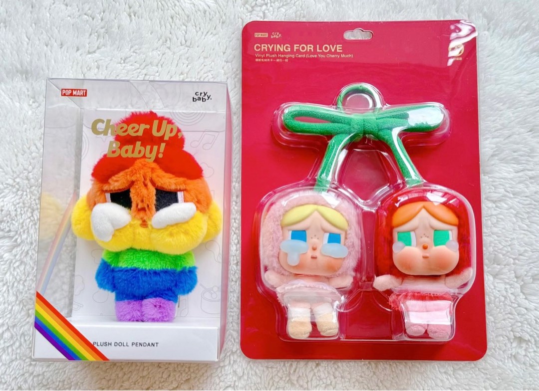 Brand New Popmart crybaby Rainbow and Cherry Pendant, Hobbies & Toys ...