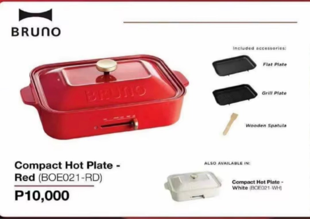 BRUNO Compact Hot Plate (RED), Furniture & Home Living, Kitchenware ...