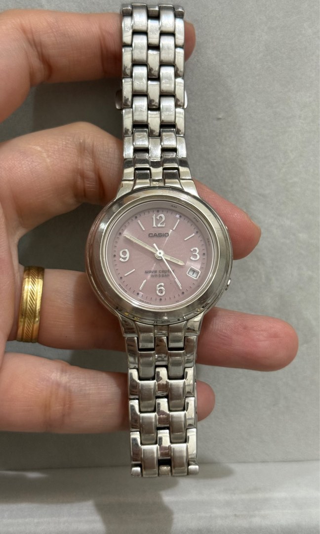 Casio Wave Ceptor Pink Dial Watch, Women's Fashion, Watches & Accessories, Watches on Carousell