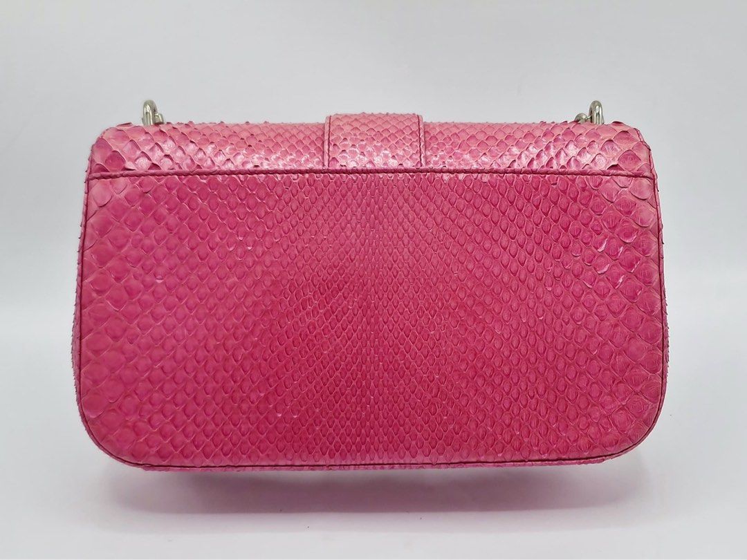 C.D ior Fuchsia Python Miss Dior Cross body Small Flap Bag, Luxury ...