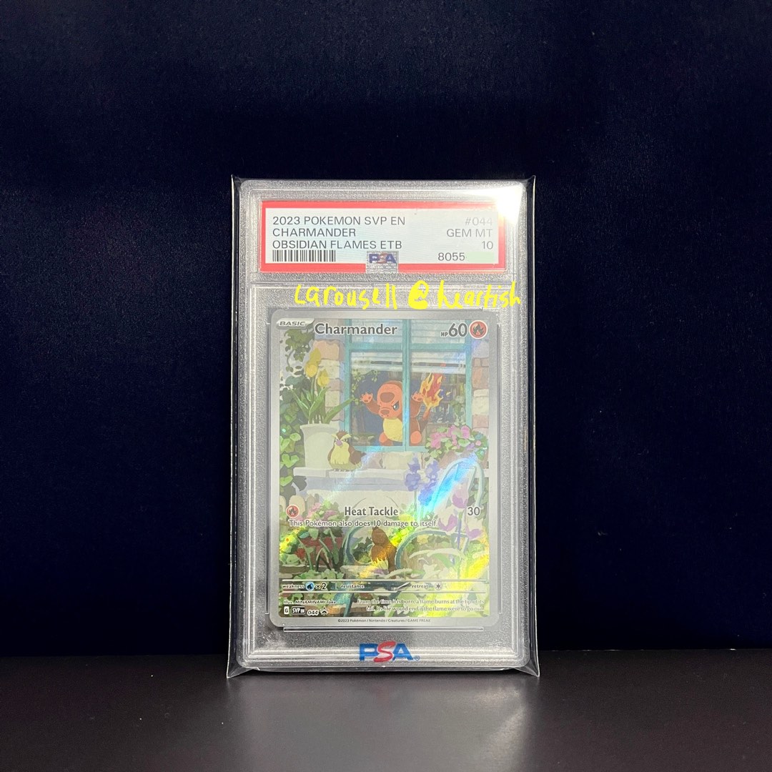 Charmander obsidian flames etb promo psa 10 pokemon, Hobbies & Toys ...