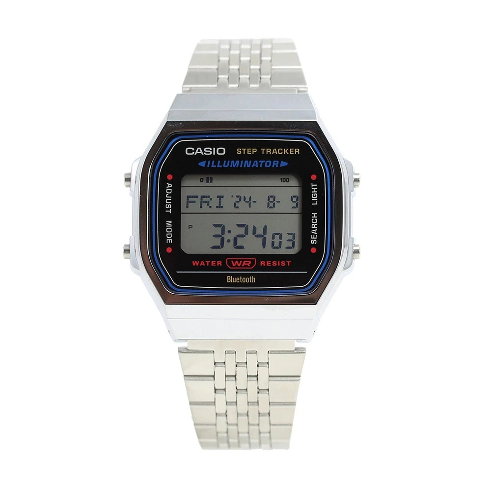 [Chrono Hustle] Casio Bluetooth ABL-100 Step Tracker Dual Time Stainless Steel Digital Watch ABL ...