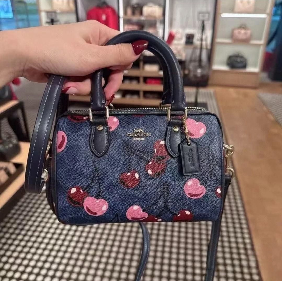 Coach CY741 Mini Rowan Crossbody Bag in Denim Signature Coated Canvas ...