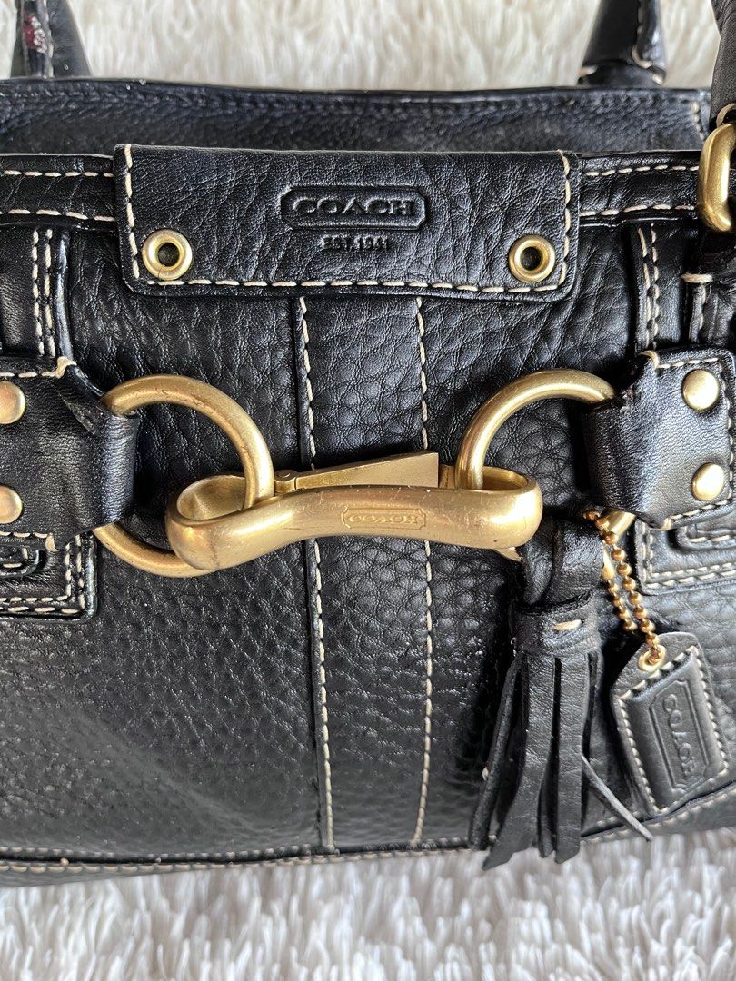 Coach Hampton Black Leather, Luxury, Bags & Wallets on Carousell