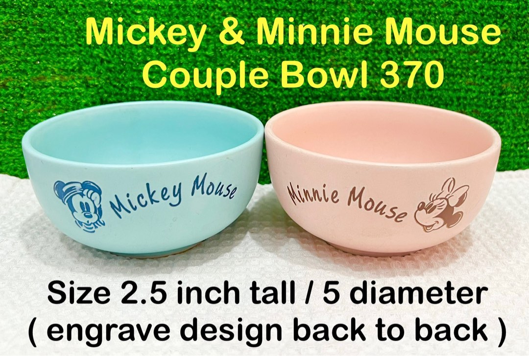 Disney Mickey Mouse Couple Bowls, Furniture & Home Living, Kitchenware ...