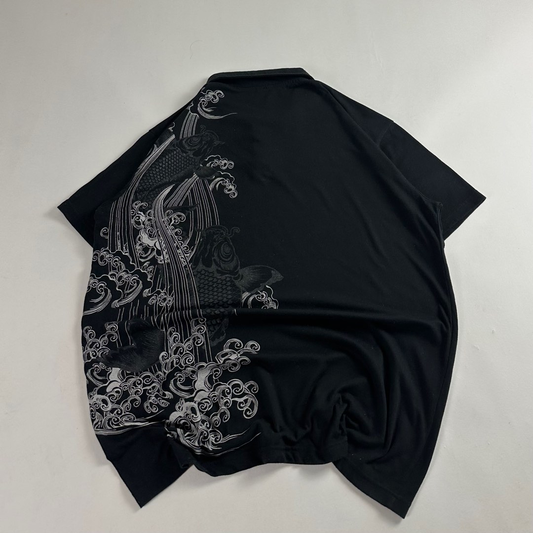 FISH KOI SUKAJAN BUTTON UP Y2K like skull emo sohk fubu jnco y2k dime ...
