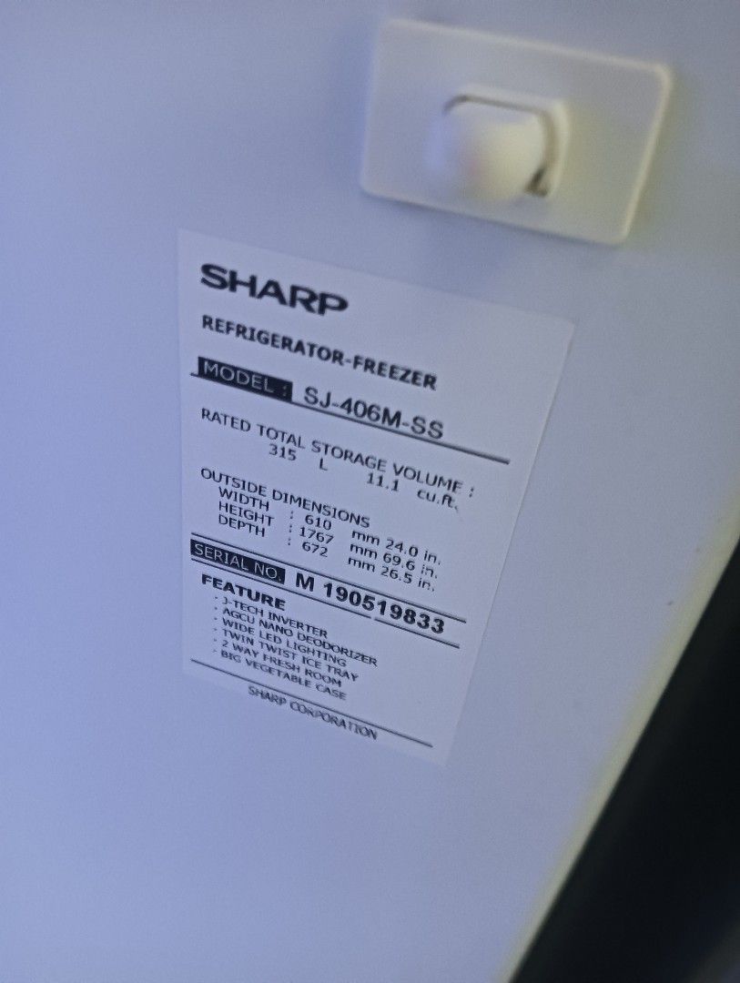 Fridge Double Door Sharp, TV & Home Appliances, Kitchen Appliances ...