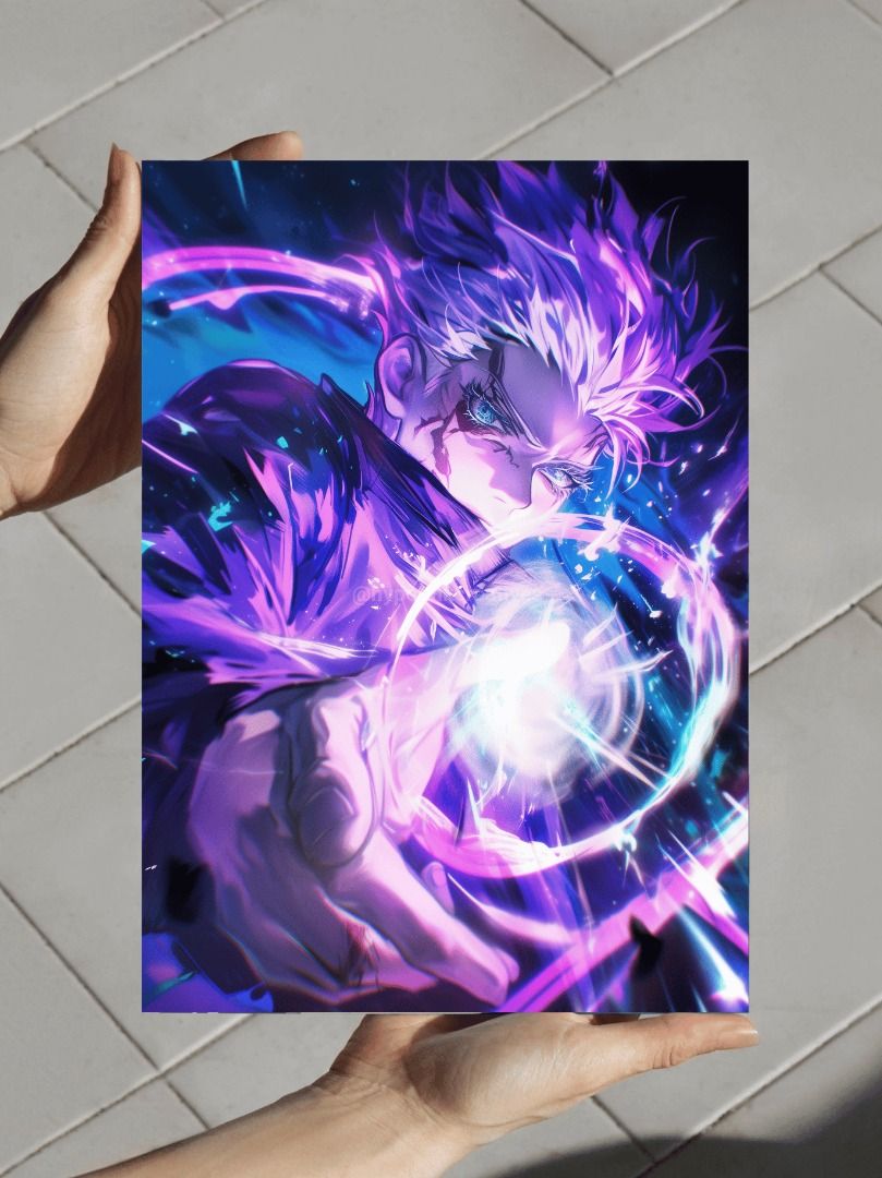 Gojo Satoru Metal Print | HD Anime Wall Art | Premium Metal Poster ...