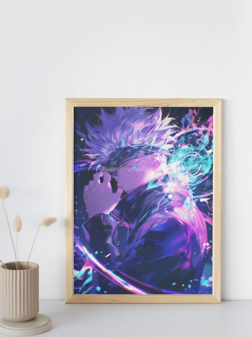 Gojo Satoru Metal Print | HD Anime Wall Art | Premium Metal Poster ...