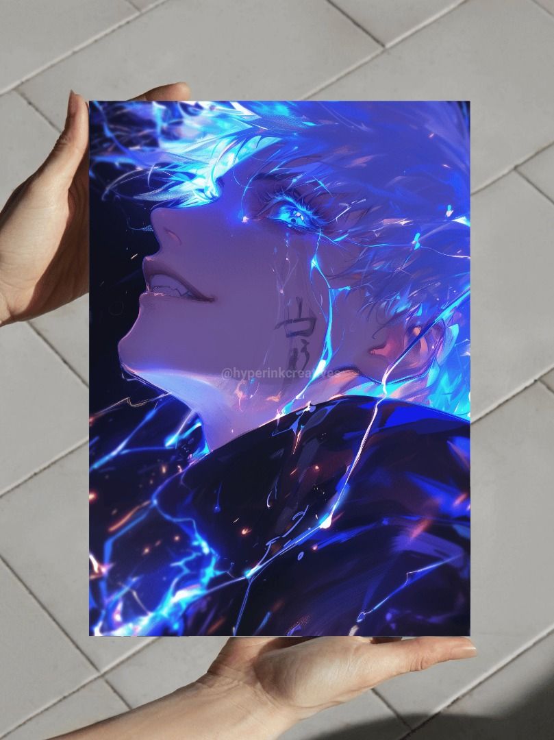Gojo Satoru Metal Print | HD Anime Wall Art | Premium Metal Poster ...