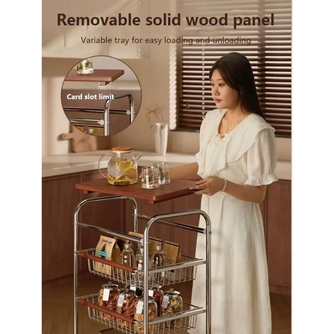 Industrial 5 Tier Shelf | Kitchen Trolley With Wheels | Snack Organizer ...