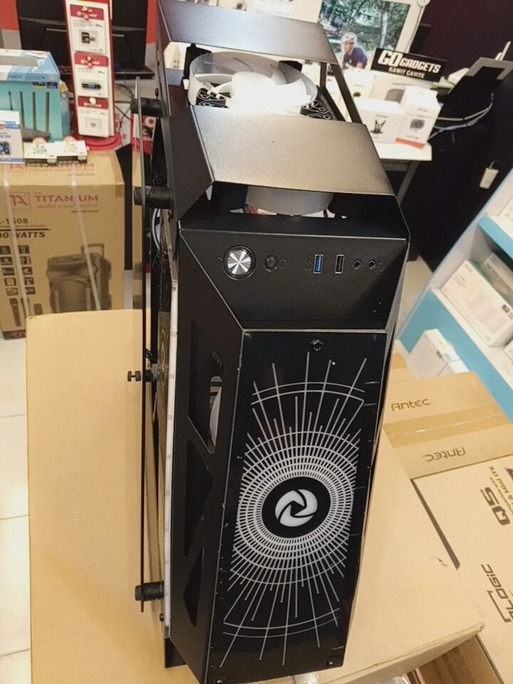 Inplay Thunder Cyborg Robot PC Case with 6 ARGB Fans M-ATX Black ...