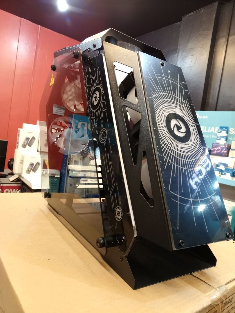 Inplay Thunder Cyborg Robot PC Case with 6 ARGB Fans M-ATX Black ...