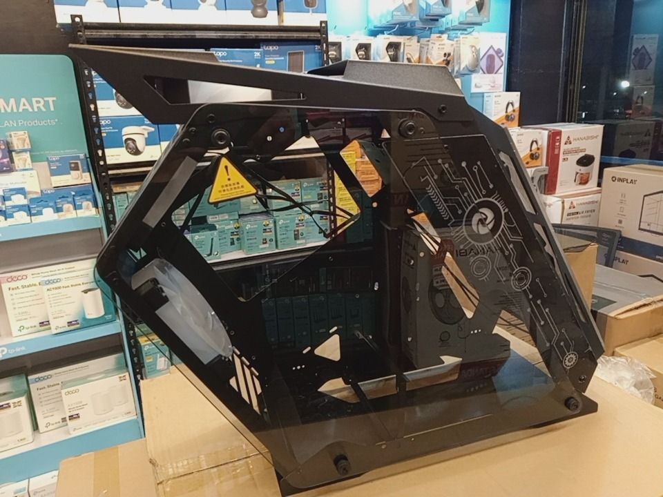 Inplay Thunder Cyborg Robot PC Case with 6 ARGB Fans M-ATX Black ...