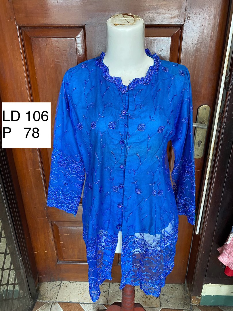 Kebaya Biru Elektrik Full Furing Muslimah Friendly Kebaya Kondangan ...
